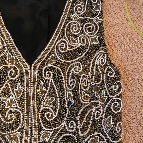 Cache | Tops | Cache Silk And Beaded Top | Poshmark